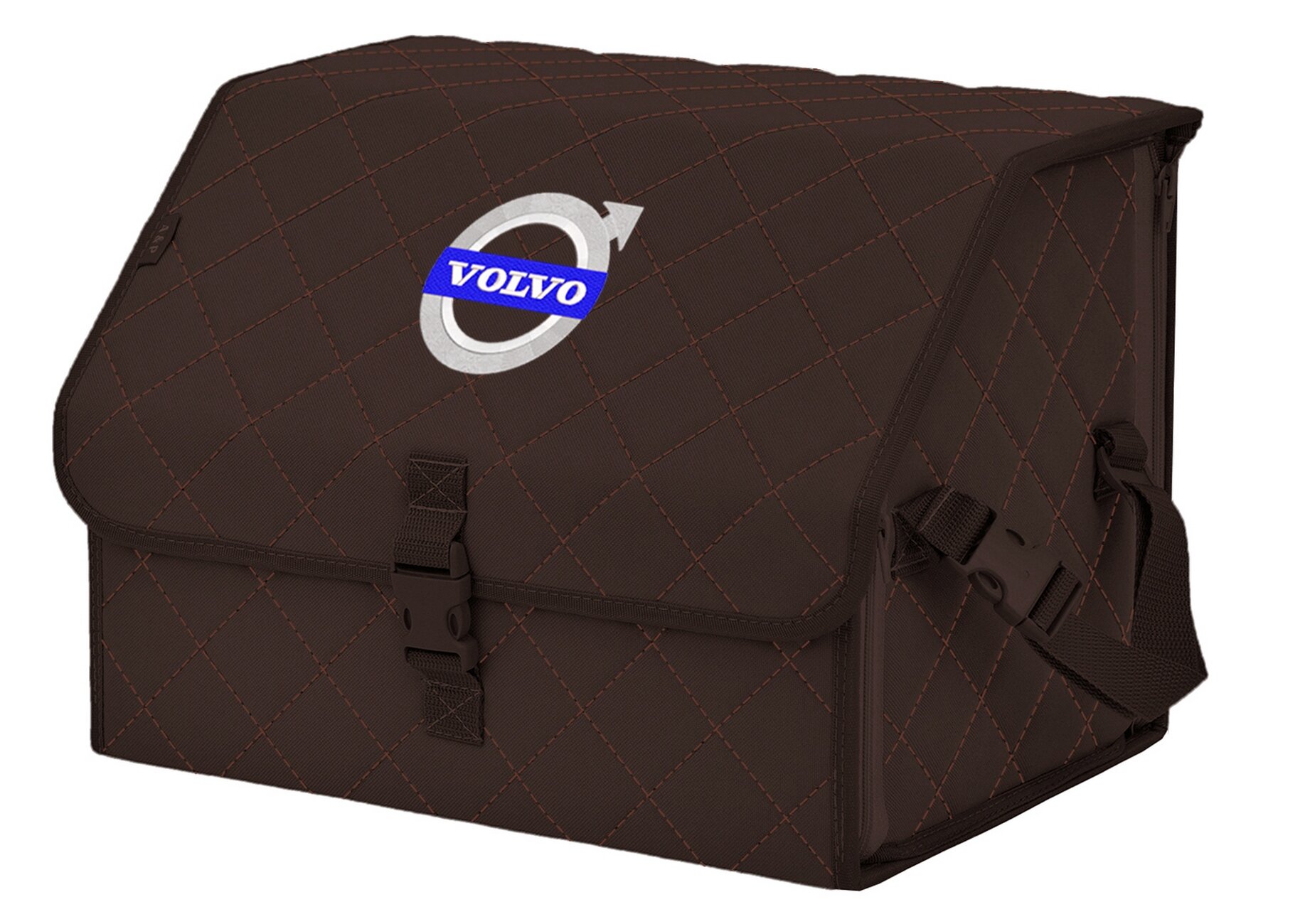 Органайзер-саквояж "Союз" в багажник Volvo (Вольво), размер M. Цвет: коричневый с коричневой прострочкой Ромб.
