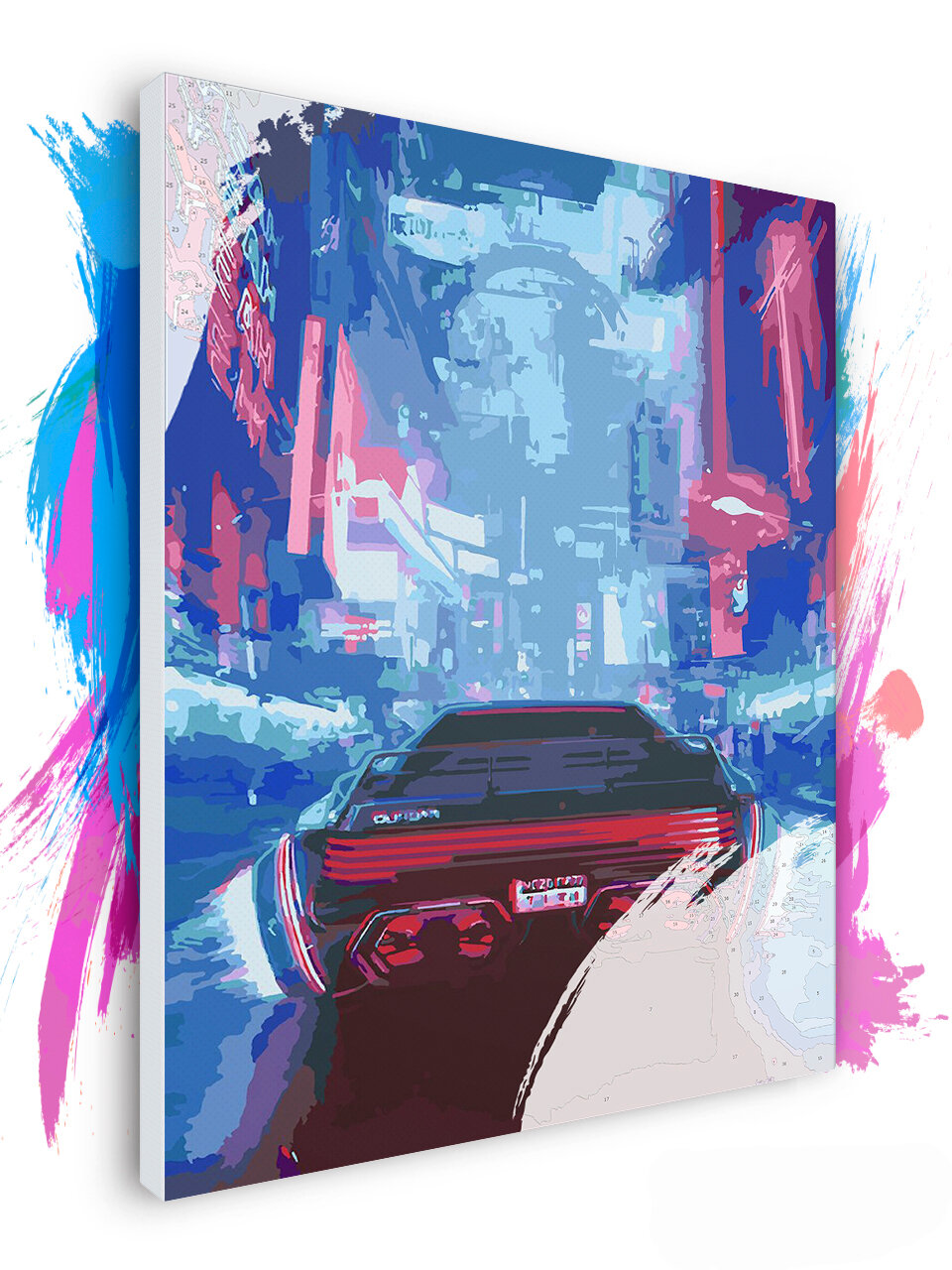Картина по номерам на холсте Cyberpunk car, 80 х 120 см