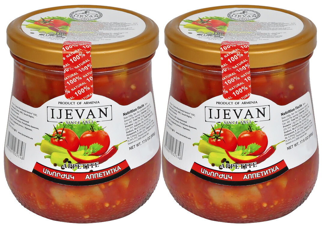 Аппетитка Иджеван IJEVAN закуска из помидоров и острого перца, 500г х 2шт