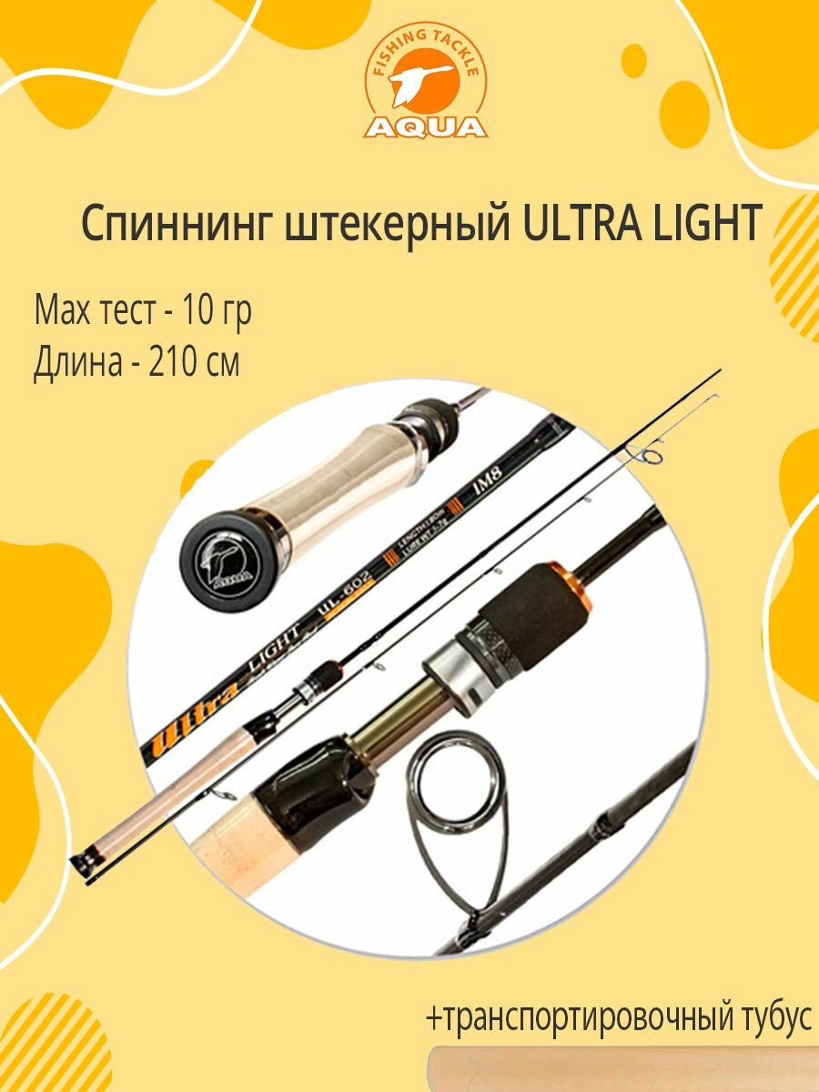 Спиннинг штекерный AQUA ULTRA LIGHT 2,10m, 2-10g