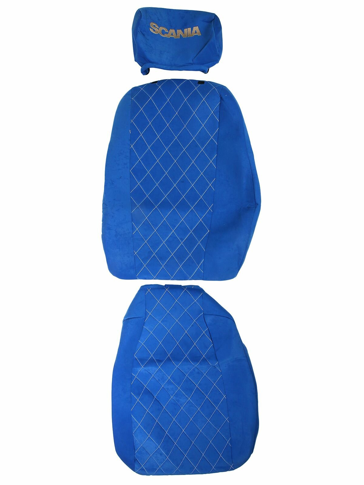 Чехлы на сиденья стеганый (Alicante) для SCANIA 6 серия с 2021г. (1 ремень/ 1 выс. 1низ.) (25701)