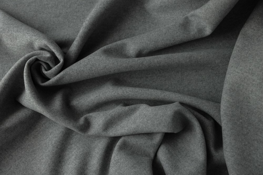Ткань пальтовый кашемир серый меланж двухслойный двусторонний