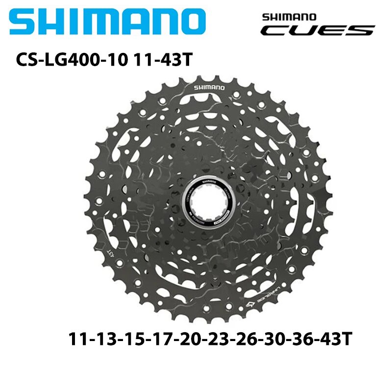 SHIMANO Cues 9S 10S 11-скоростная кассета LINKGLIDE для горных велосипедов CS LG400 10S 43T