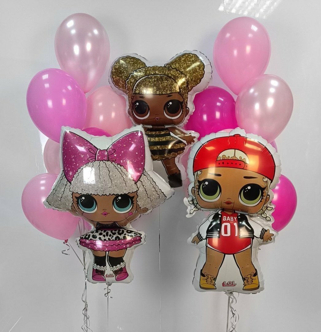 Воздушные шары с гелием «Куклы Лол»