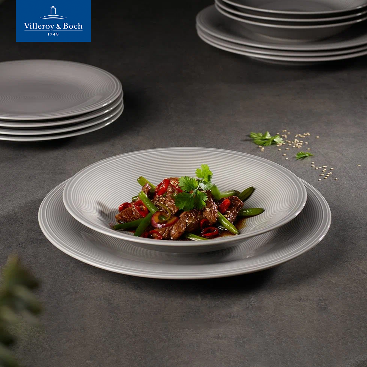 Тарелка глубокая 23,5 см, Color Loop Stone, like. by Villeroy & Boch, Премиум-Фарфор