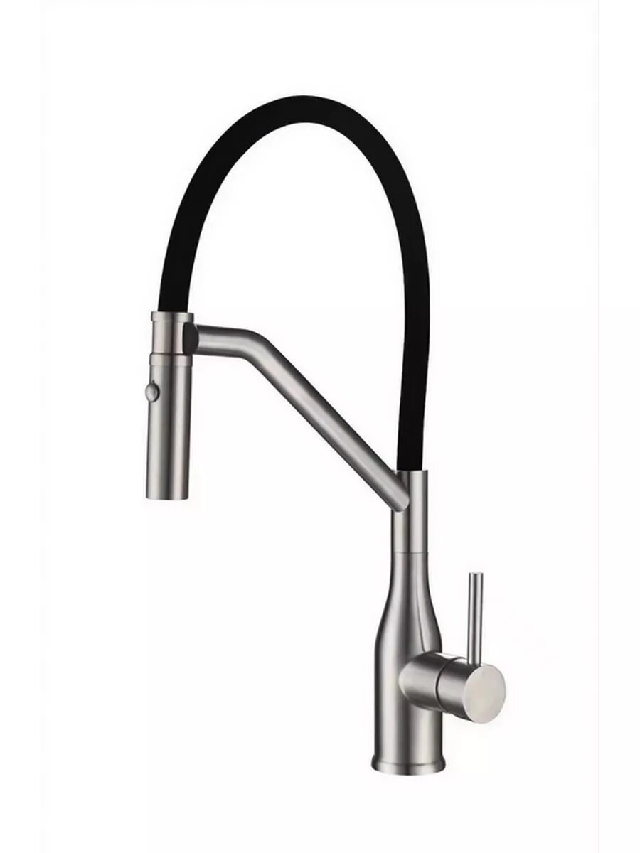 Смеситель для кухни Gappo G4098-15 с гибки изливом, латунь, сатин черный