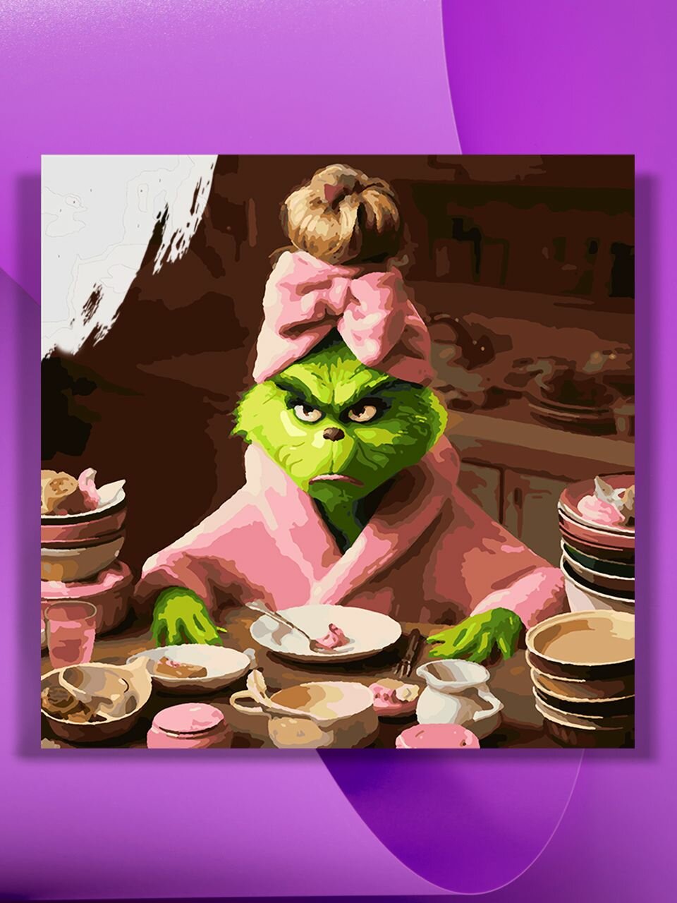 Картина по номерам на холсте Гринч после Рождества, 40 х 40 см