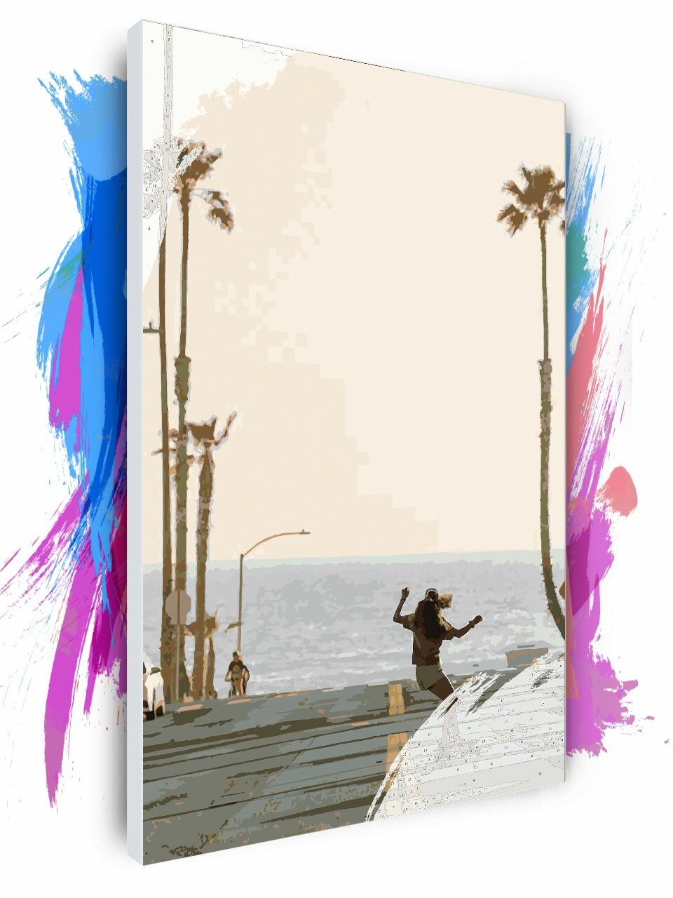 Картина по номерам на холсте На скейте к океану, 40 х 60 см