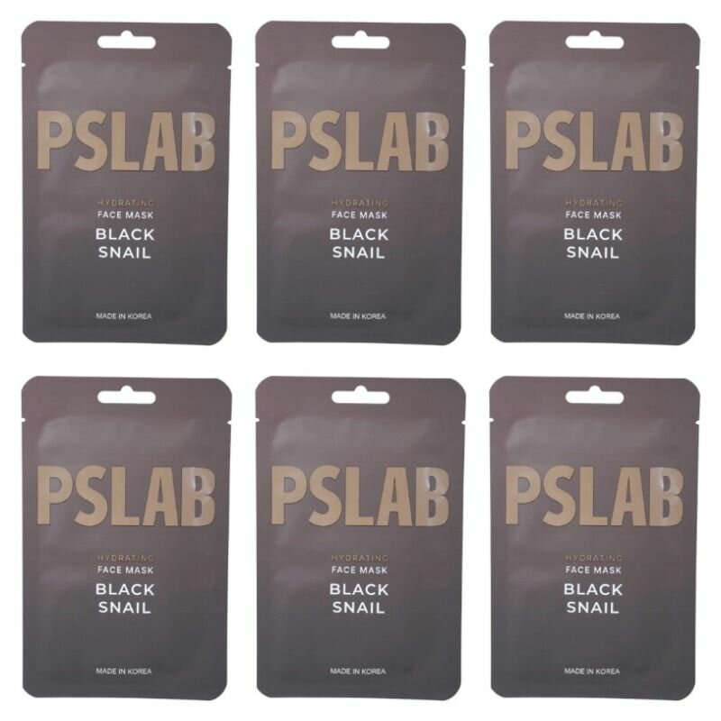 Pslab Маска для лица Black snail питательная, 23 мл, 6шт