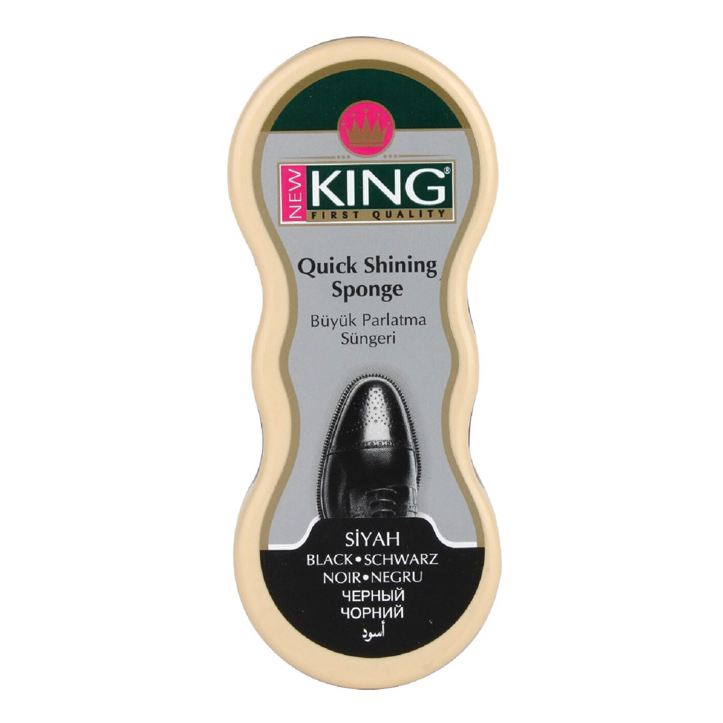 Губка-блеск для обуви New King, большая, черная