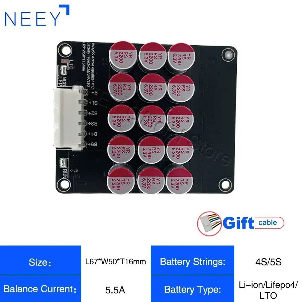 NEEY 5A Эквалайзер-балансир для аккумуляторов 4-5S NCM LFP LTO
