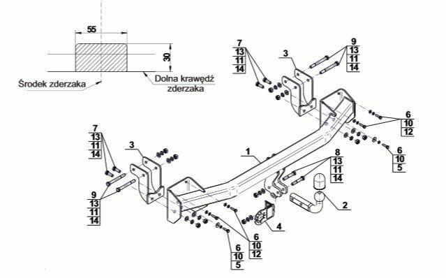 Фаркоп на Mitsubishi Outlander 2012-2019, 2019-2022 (паспорт и сертификат в комплекте)(без электрики) Steinhof. M-356