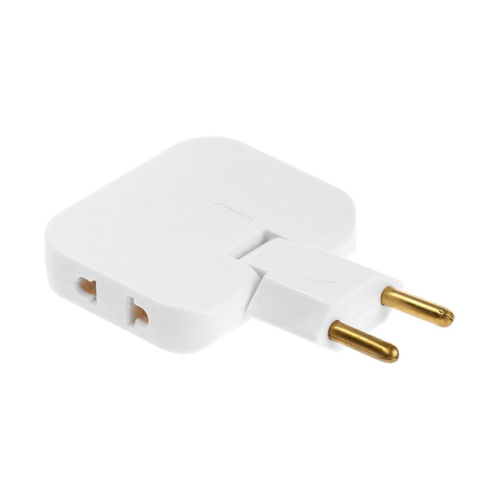 Тройник плоский, поворотный, 3 розетки, 10 А, белый