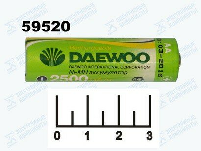 Аккумулятор AA 1.2V 2.5A Daewoo Ni-MH (АА)