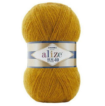 Пряжа Alize Angora Real 40 №645 (430 м) 100 гр. горчичный, 1 шт.