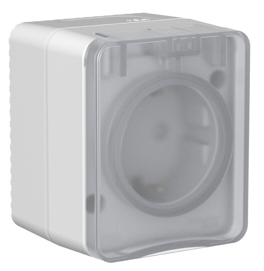 Розетка силовая штепсельная Systeme Electric / Систем Электрик AtlasDesign Profi одноместная ОУ, 16А 250В IP54 серый с заземлением, ATN543045 / электрооборудование