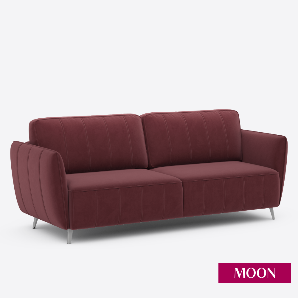 Диван-кровать раскладной пантограф (тик-так) MOON 173, бордовый, 235х105х96 см, Эксклюзивная пена UniqFoam.