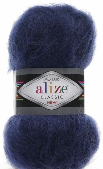 Мохер классик (Mohair classic NEW) упаковка 5 мотков 100 г. 200 м. 25% мохер 24% шерсть 51% акрил цвет 395 темно-синий