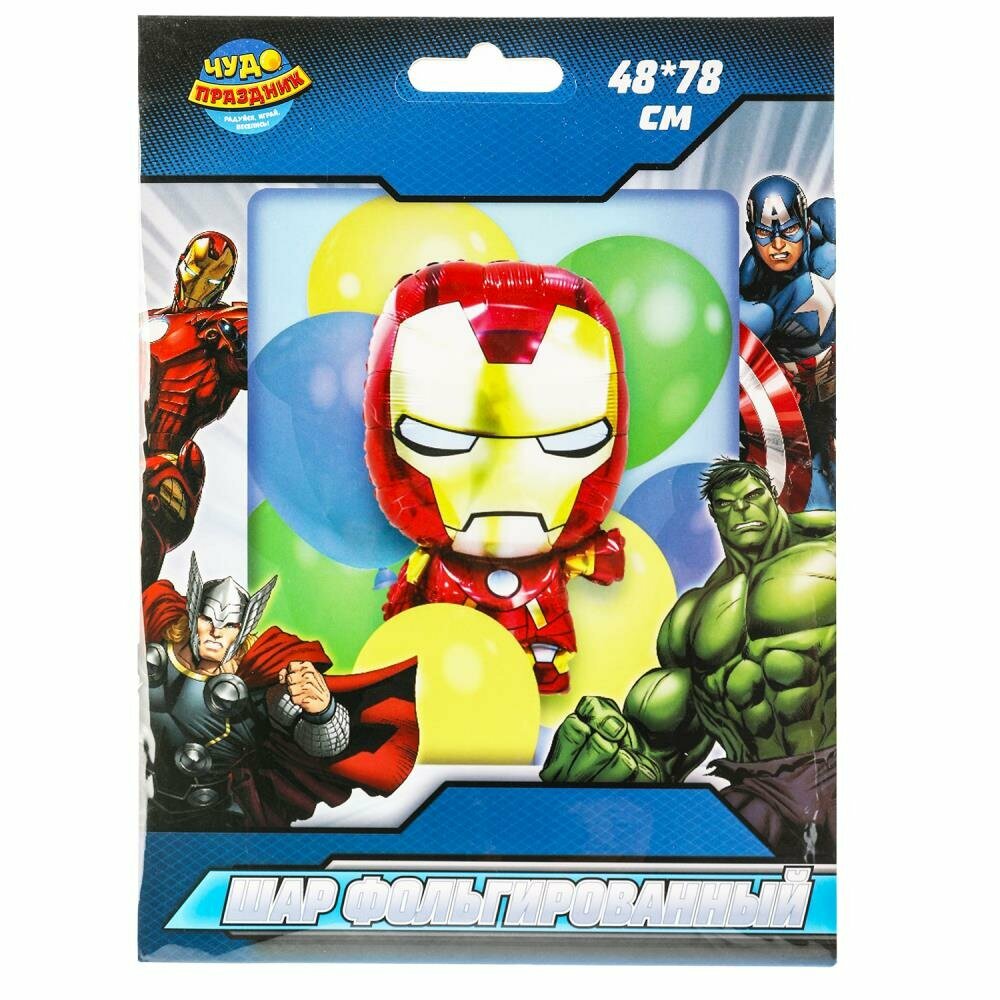 Шар фольгированная фигура Железный человек, 48х78 см. Чудо праздник FBF-113333-SH