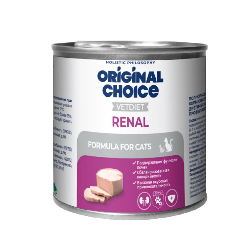 Консервы для кошек Original Choice VetDiet Renal для профилактики почечной недостаточности, 240 г