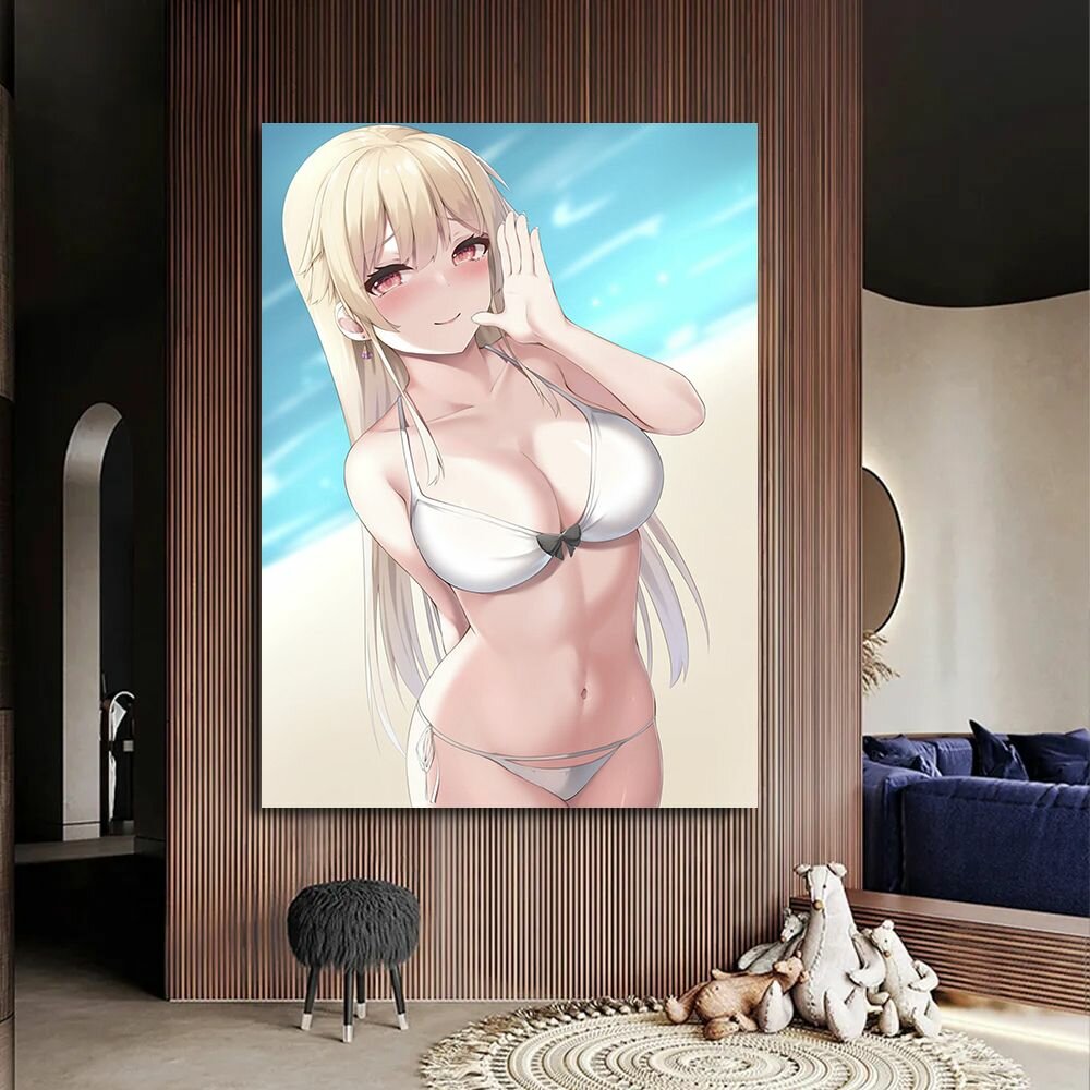 Картина хентай, дакимакура аниме 18+, 50х70 см.