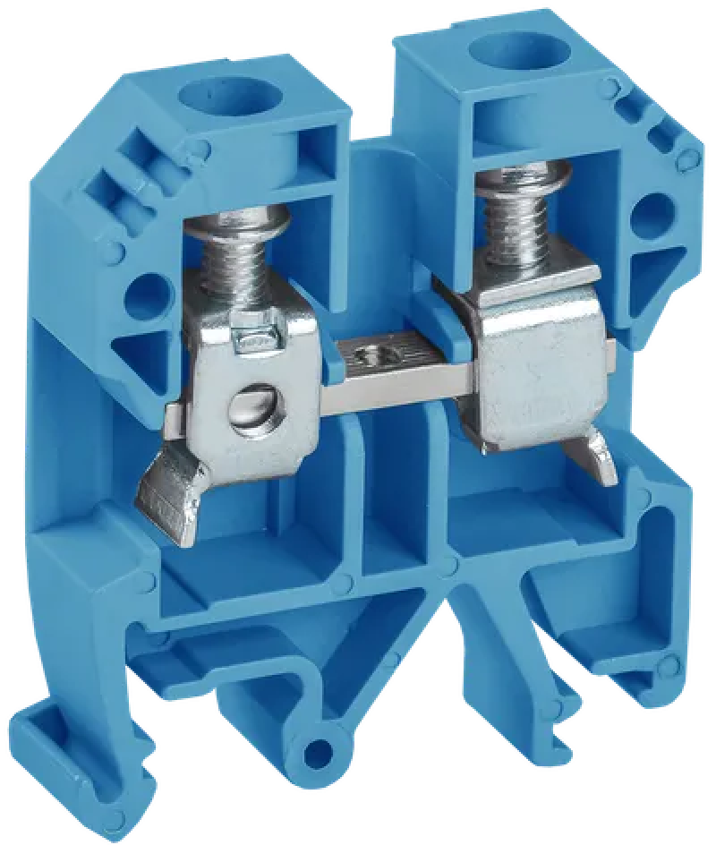 Клемма для проводов IEK / ИЭК КВИ-10мм2 винтовая, корпус огнестойкий полиамид, синий, 41.6х10мм, 1шт. / зажим