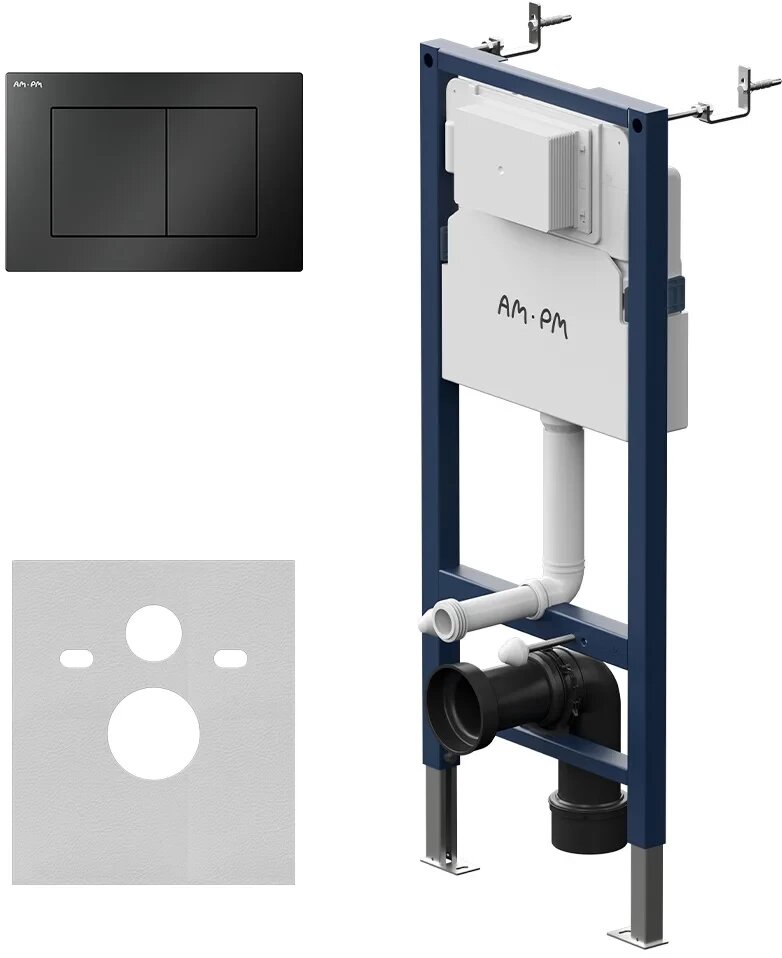 Инсталляция для унитаза Am.Pm PrimeFit S I012709.0238 с кнопкой смыва, черный матовый