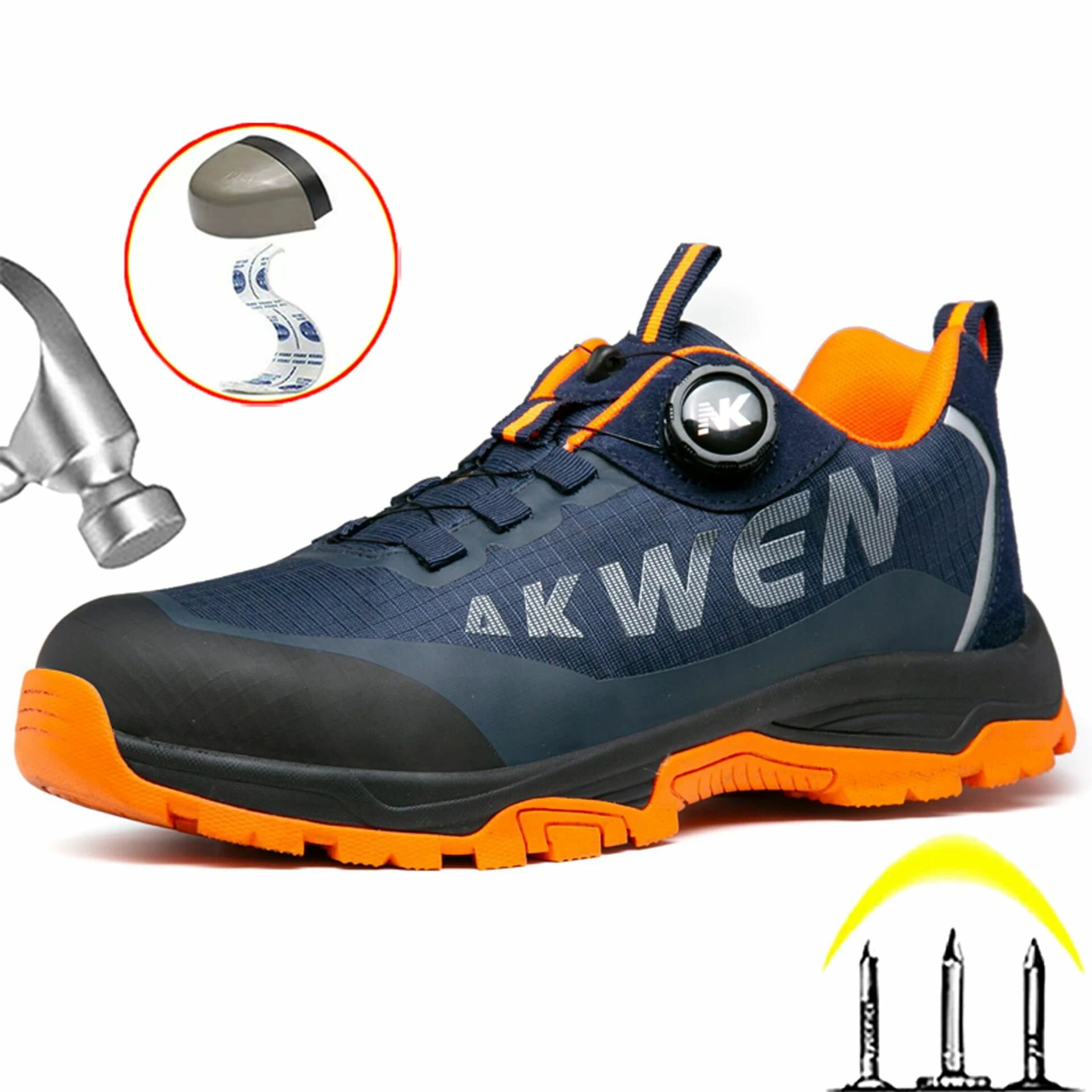 Защитная обувь мужская противоскользящая износостойкая рабочие ботинки с защитой от проколов