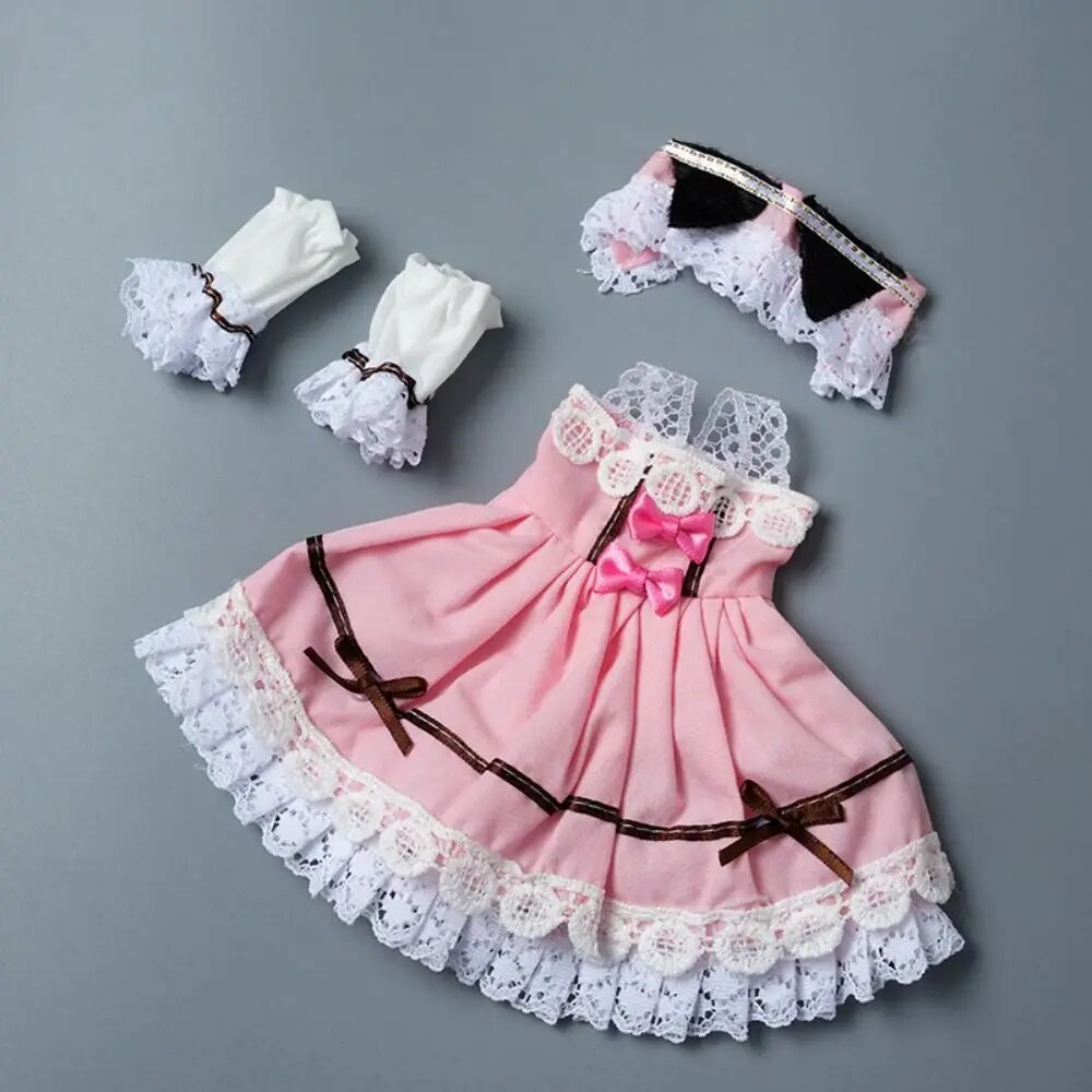 Платье для куклы BJD 30 см, розовое, style 6