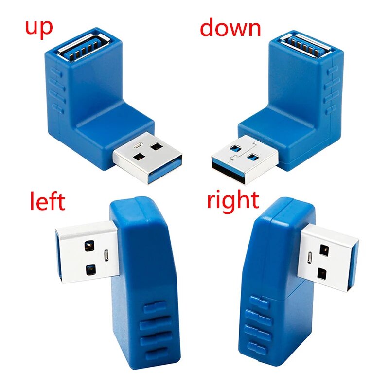 USB переходник 90° черный для USB 3.0