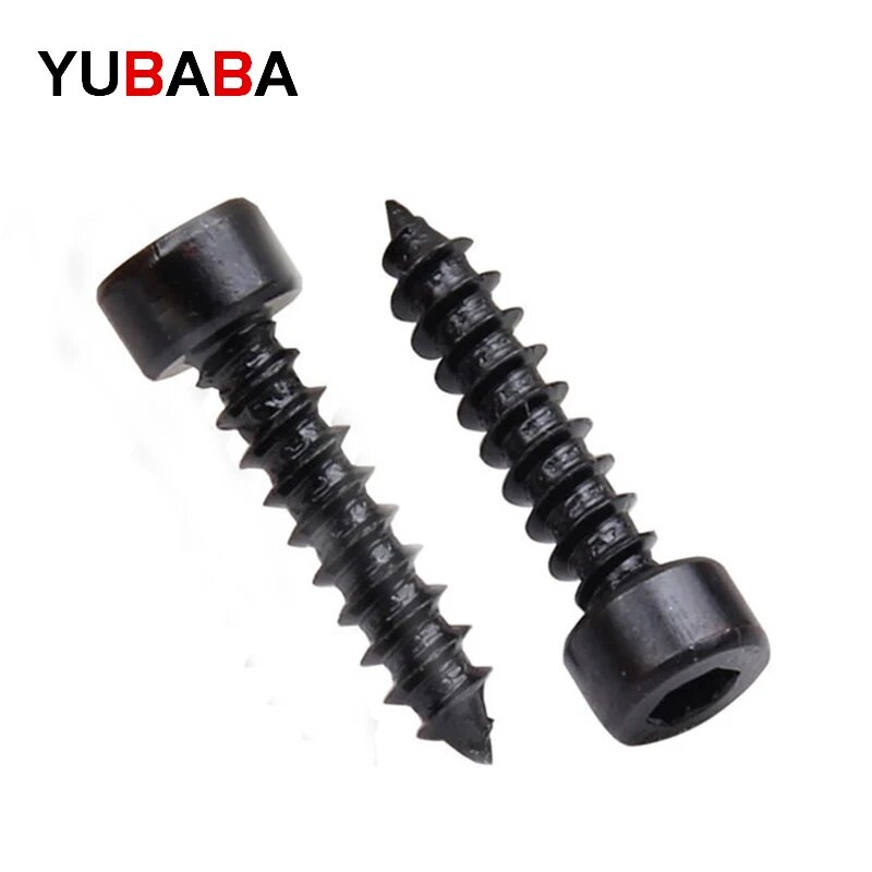 Саморезы YUBABA углеродистая сталь M2 M2.6 M3 M3.5 M4 черные M2.6-6mm(50pcs)