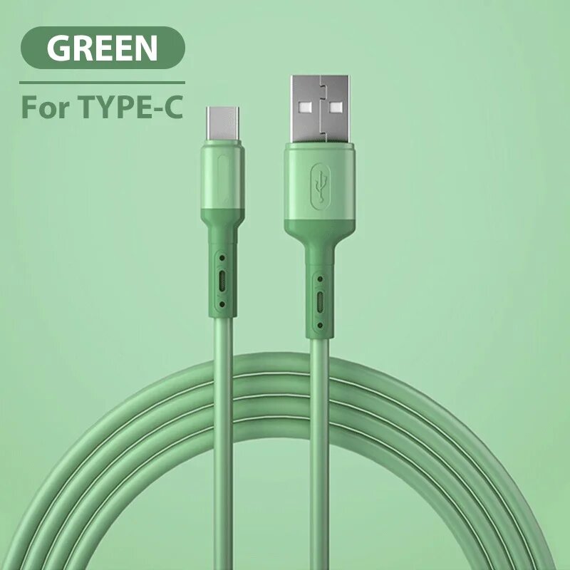 USB-C кабель NNBILI Green 1.5m, 3A