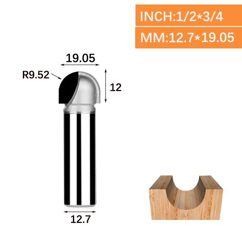 Vsharp Алмазная круглая фреза для МДФ 12.7x19.05