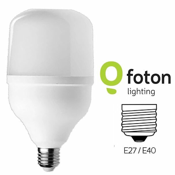 1шт/уп. Лампа LED Бочонок T130 100W Цоколь E27+Е40 6400К 10000Lm 180В-240V D130x224 Foton Lighting, уп. 1шт
