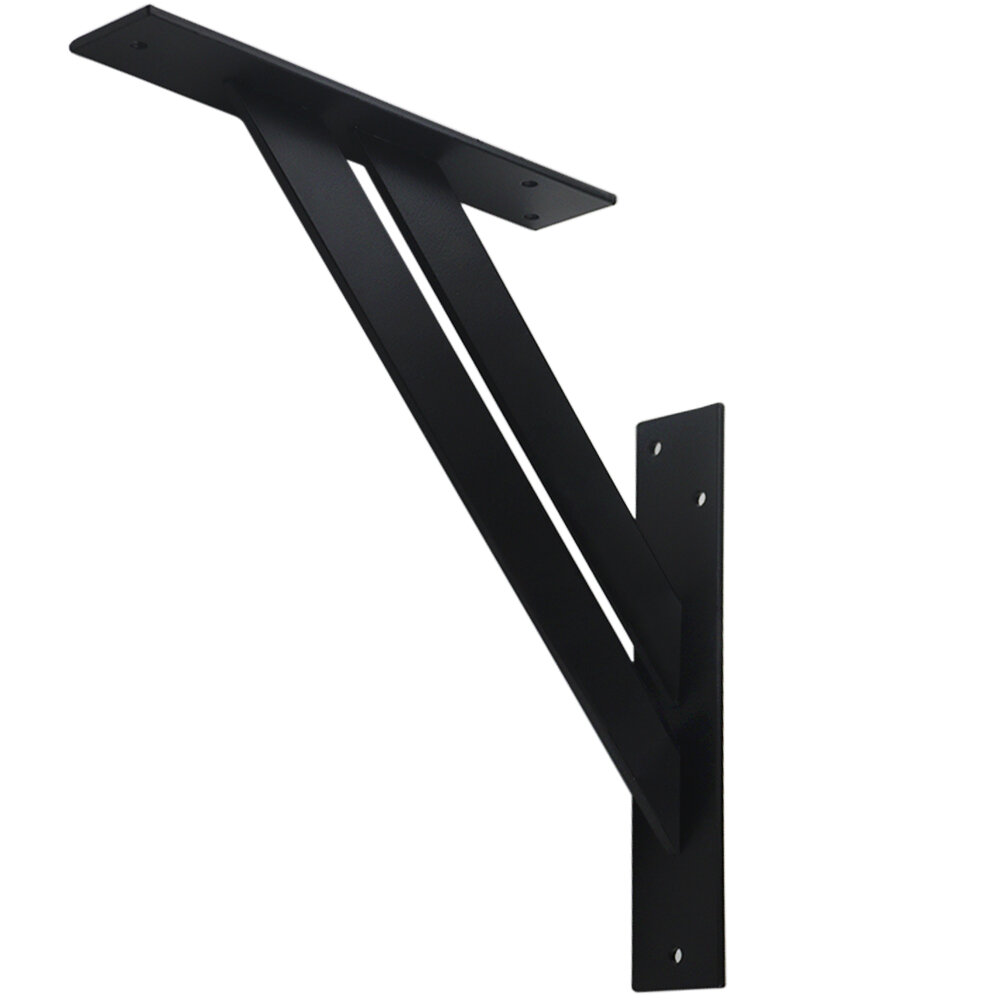 Полкодержатель "Лофт" цвет черный матовый толщина металла 4 мм.