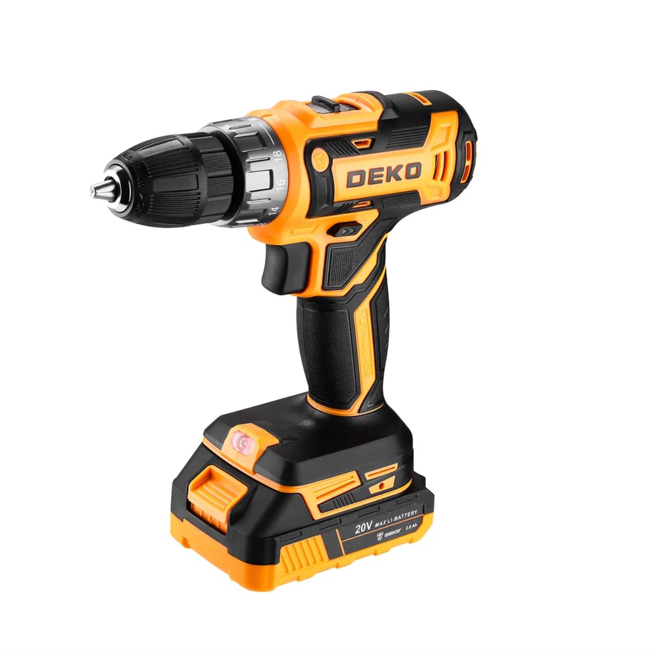 Аккумуляторная дрель-шуруповерт DEKO DKCD20FU-Li в кейсе (063-4093)