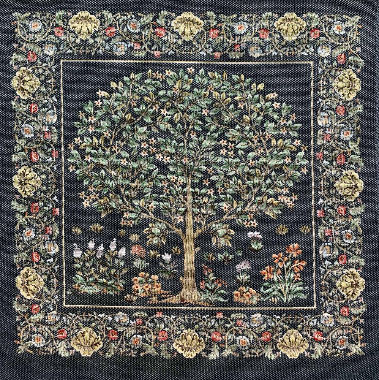 Гобелен, гобелен без рамы 45х45 см / "Древо. Кобальт" У. Моррис