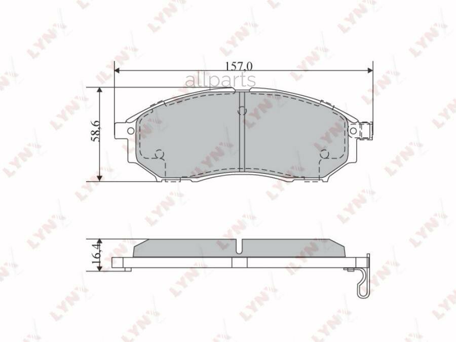 LYNXAUTO BD5725 колодки тормозные ПЕР NISSAN MURANO 3.5 04-/PATHFINDER 2.5TD 05-