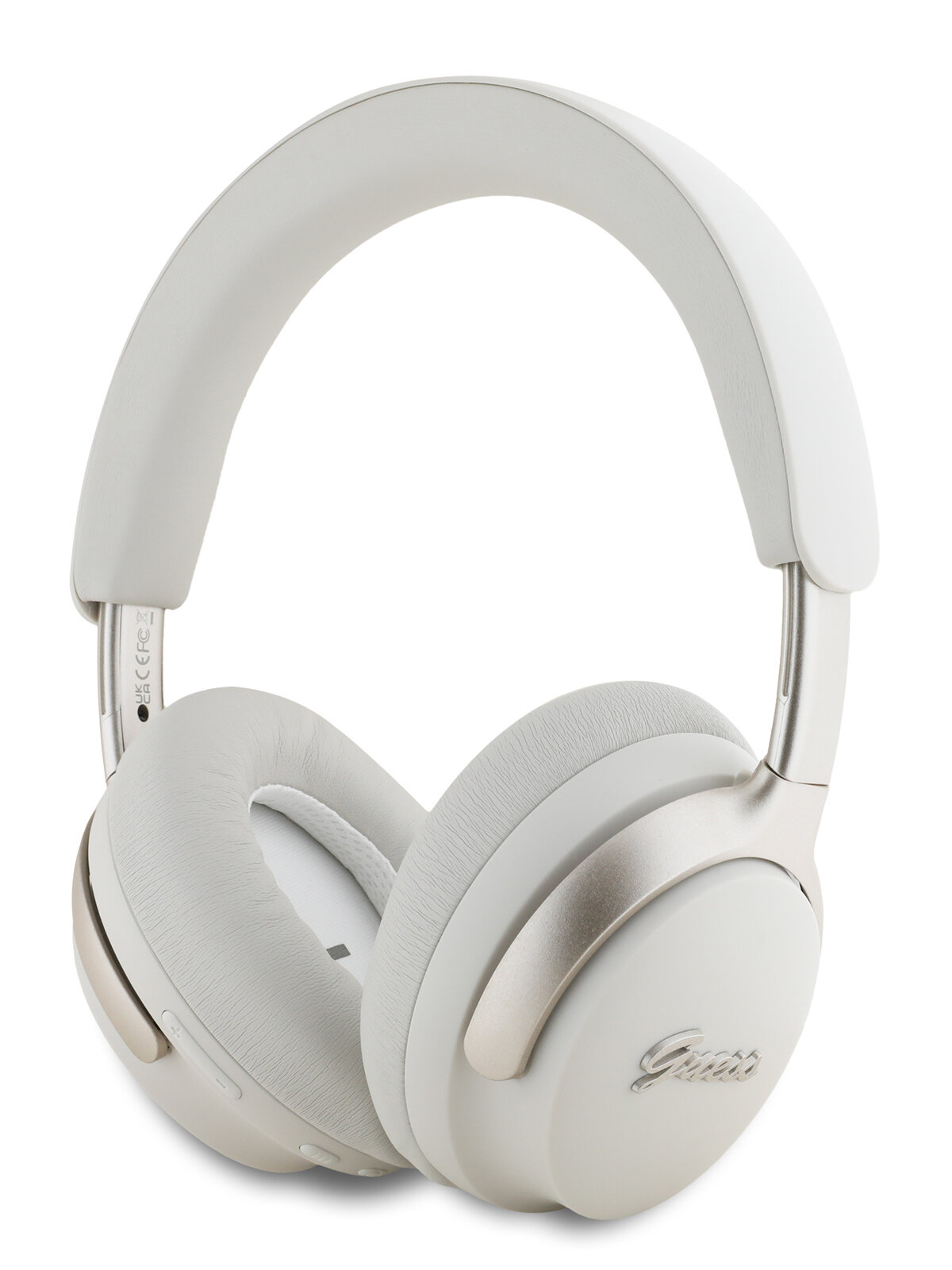 Guess наушники беспроводные накладные Bluetooth Headphones Sound Script Metal Logo ANC/ENC Beige