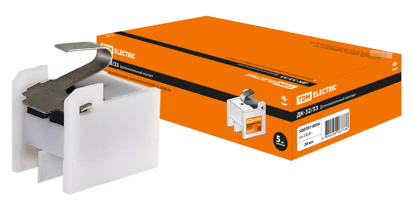 Дополнительный контакт TDM Electric / ТДМ Электрик ДК-125/160 (ДК-32/33), 230В 3А IP20 / электрика
