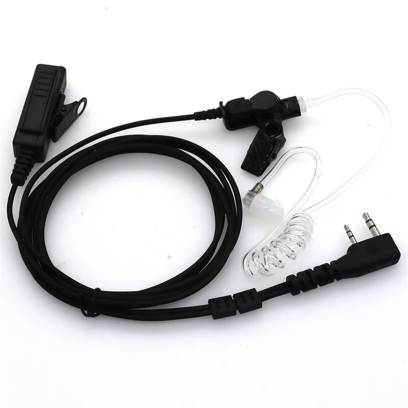 2-контактный скрытый акустический трубчатый наушник гарнитура для Kenwood Puxing 'd xun Baofeng двухсторонняя радиосвязь 2-контактный