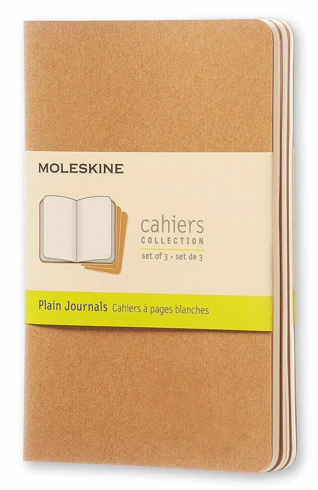 Блокнот Moleskine CAHIER JOURNAL Pocket 90x140мм обложка картон 64стр. нелинованный бежевый (3шт)