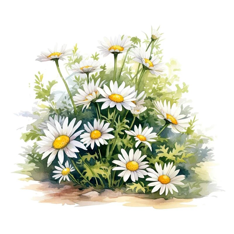 Красивая акварельная наклейка с изображением ромашки, водонепроницаемая наклейка на стену дома, используется для стены, ванной комнаты, шкафа, двери, туалета, автомобиля, ноутбука