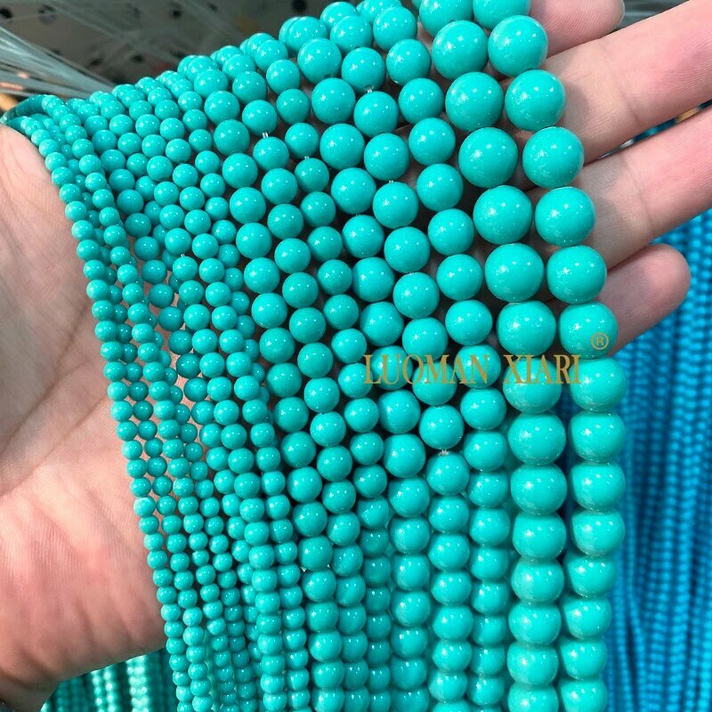 LUOMAN XIARI Говлит Бусины Круглые 3-10 мм Зелёные 3mm about 120pcs, type 005