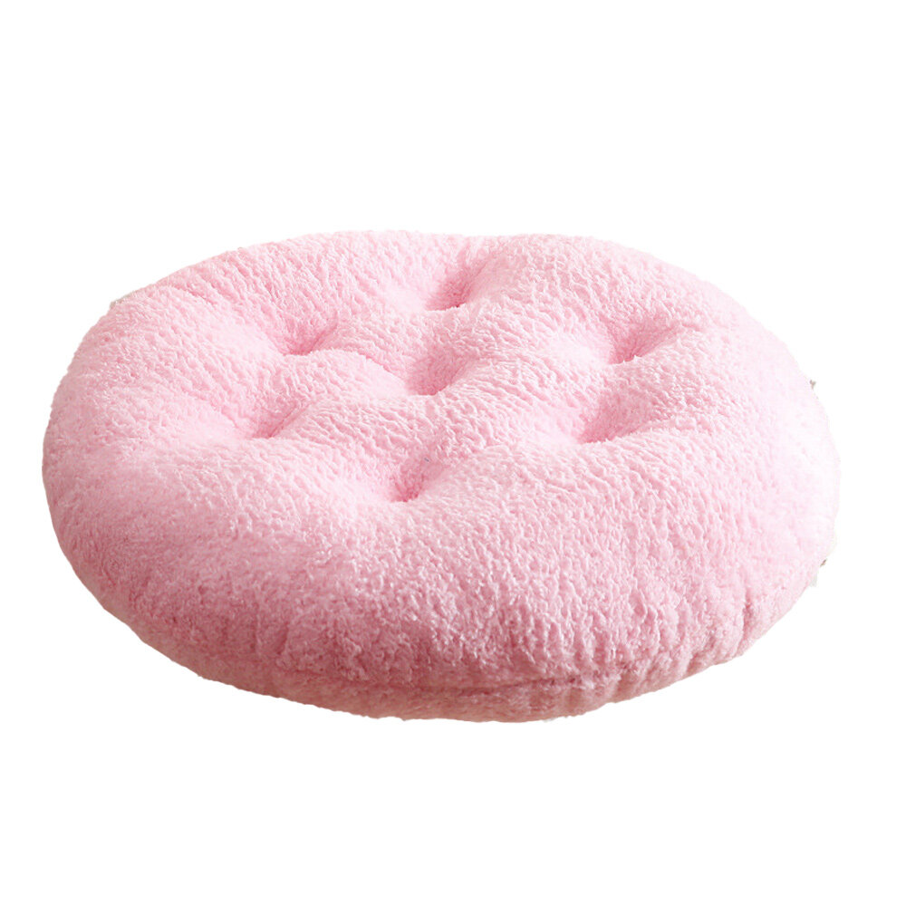 Толстый коврик для медитации, йоги, гостиной, балкона, офиса, мягкая бархатная подушка, розовый (круглый, 50*50)