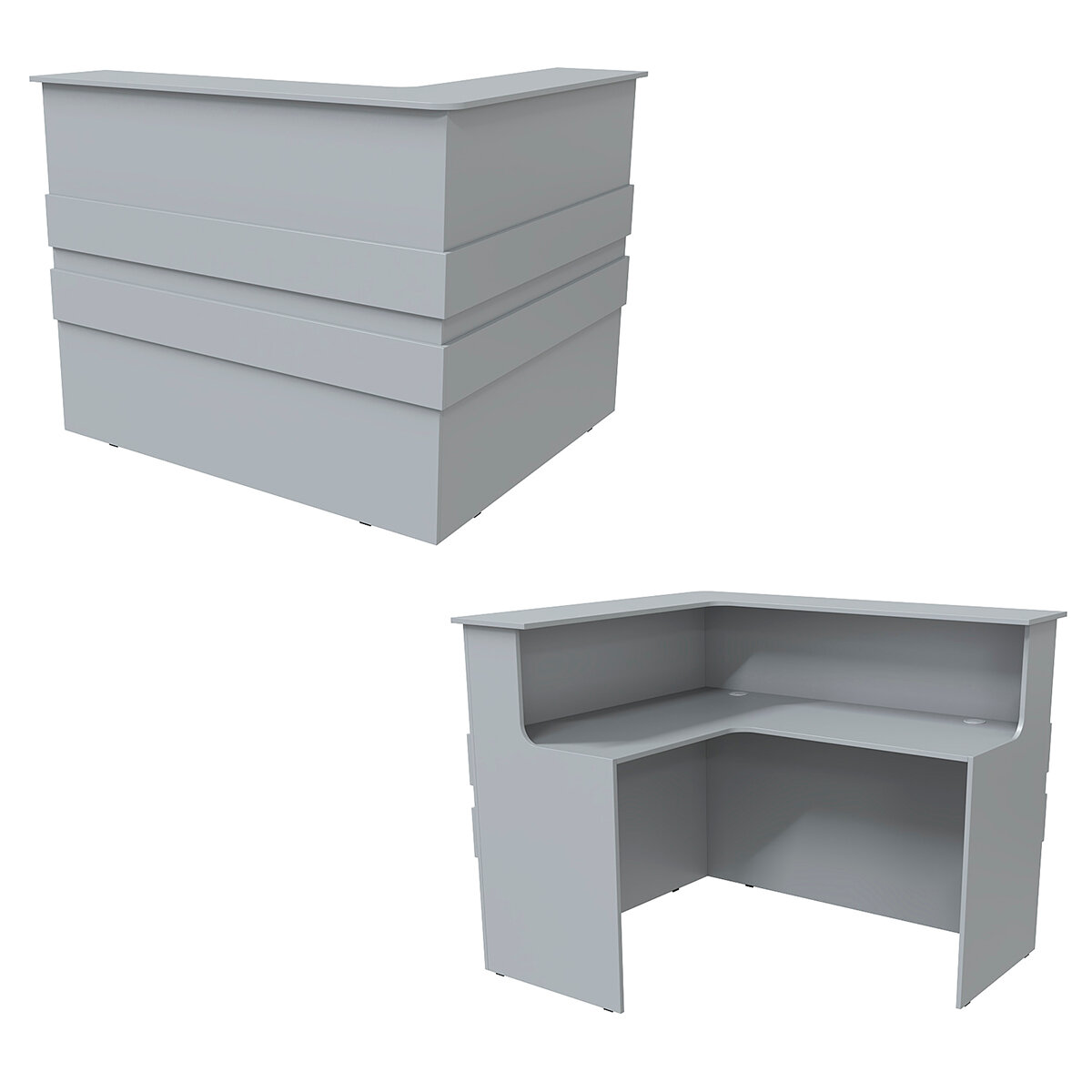 Ресепшн "Линия" №52 угловой правосторонний, Серый. Производитель товара - компания Westcom.