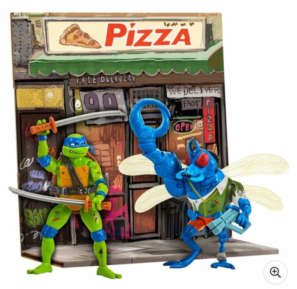 Набор фигурок Черепашки ниндзя Лео vs Суперфлай Мутанский погром Teenage Mutant Ninja Turtles Mutant Mayhem