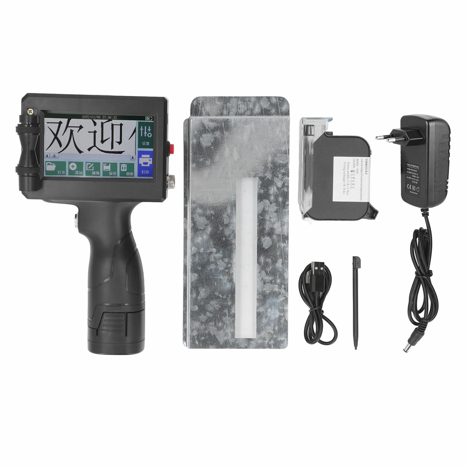 Портативный струйный принтер, 4,3 дюйма, HD экран, светодиодный, многофункциональный, AC110 240V, EU Plug
