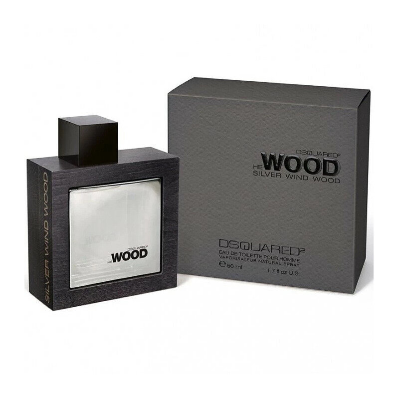 Туалетная вода для мужчин Dsquared 2 He Wood Silver Wind Wood 50 мл / Духи Дискваред 2 Хи Вуд Сильвер Винд Вуд