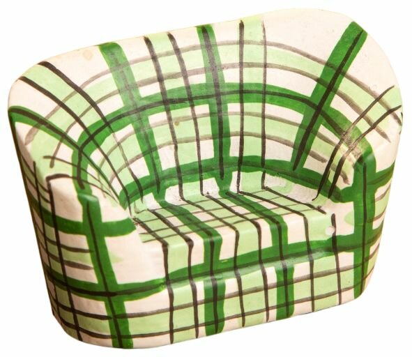 Мебель для кукол "Кресло клетчатое", игрушечная деревянная мебель для кукольного домика, детская сюжетно-ролевая игра для девочек, 6×3,5×5 см